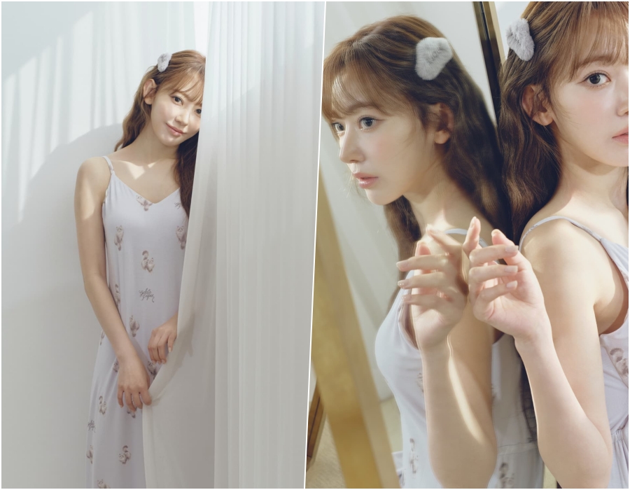 르세라핌 사쿠라, 슬립 원피스에 드러난 은근한 볼륨감…청초한 분위기