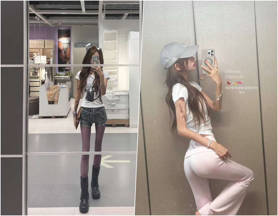 '故 최진실 딸' 최준희, 41kg 뼈말라 자태 속 봉긋한 애플힙 "뒤집어지는 핏" -pickcon