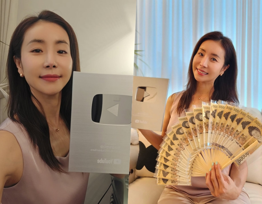 한다감, 100만원 돈부채 들고 유튜브 실버버튼 자랑 "엄마아빠 직접 제작"-pickcon