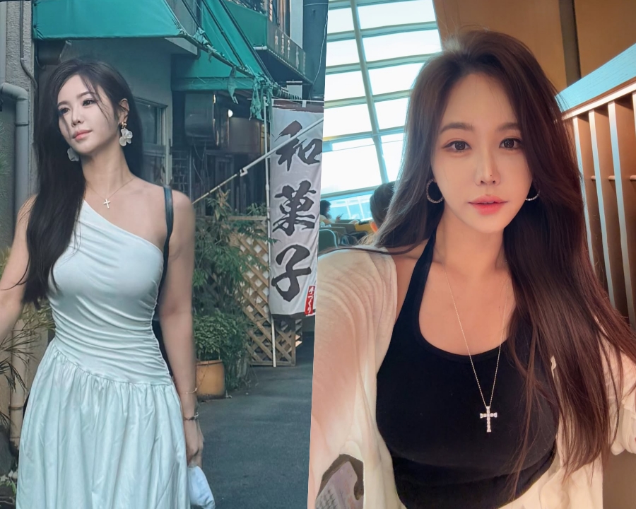 강예빈, 오사카 거리 물들인 대문자 S라인…원숄더 드레스로 분위기 ‘압도’-pickcon