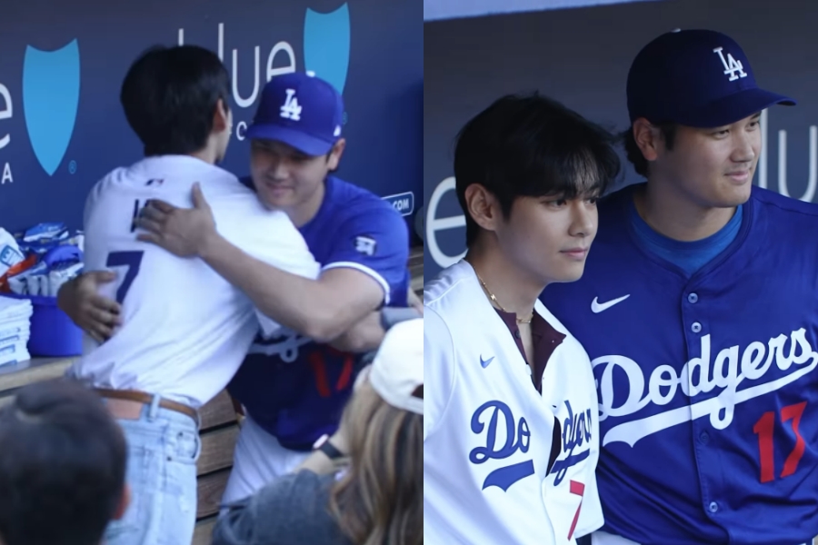 BTS 뷔X오타니, 이 역대급 투샷을 보다니…월클들의 포옹-pickcon